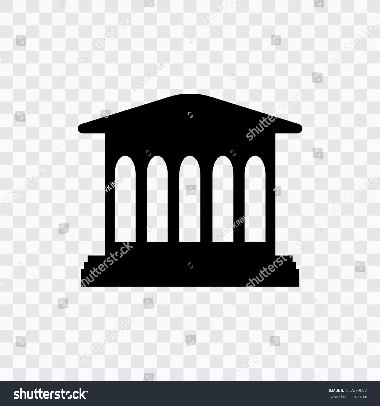 Bank Icon Transparent Background Stock Vector (Royalty Free) 577279687