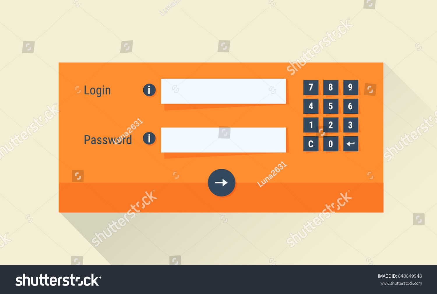 Bank Login Form Access Management Software Stock Vector (Royalty Free ...