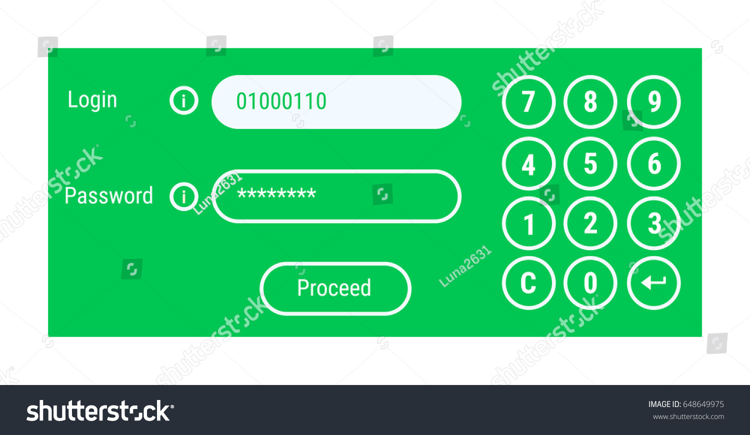 Bank Login Form Access Management Software Stock Vector (Royalty Free ...