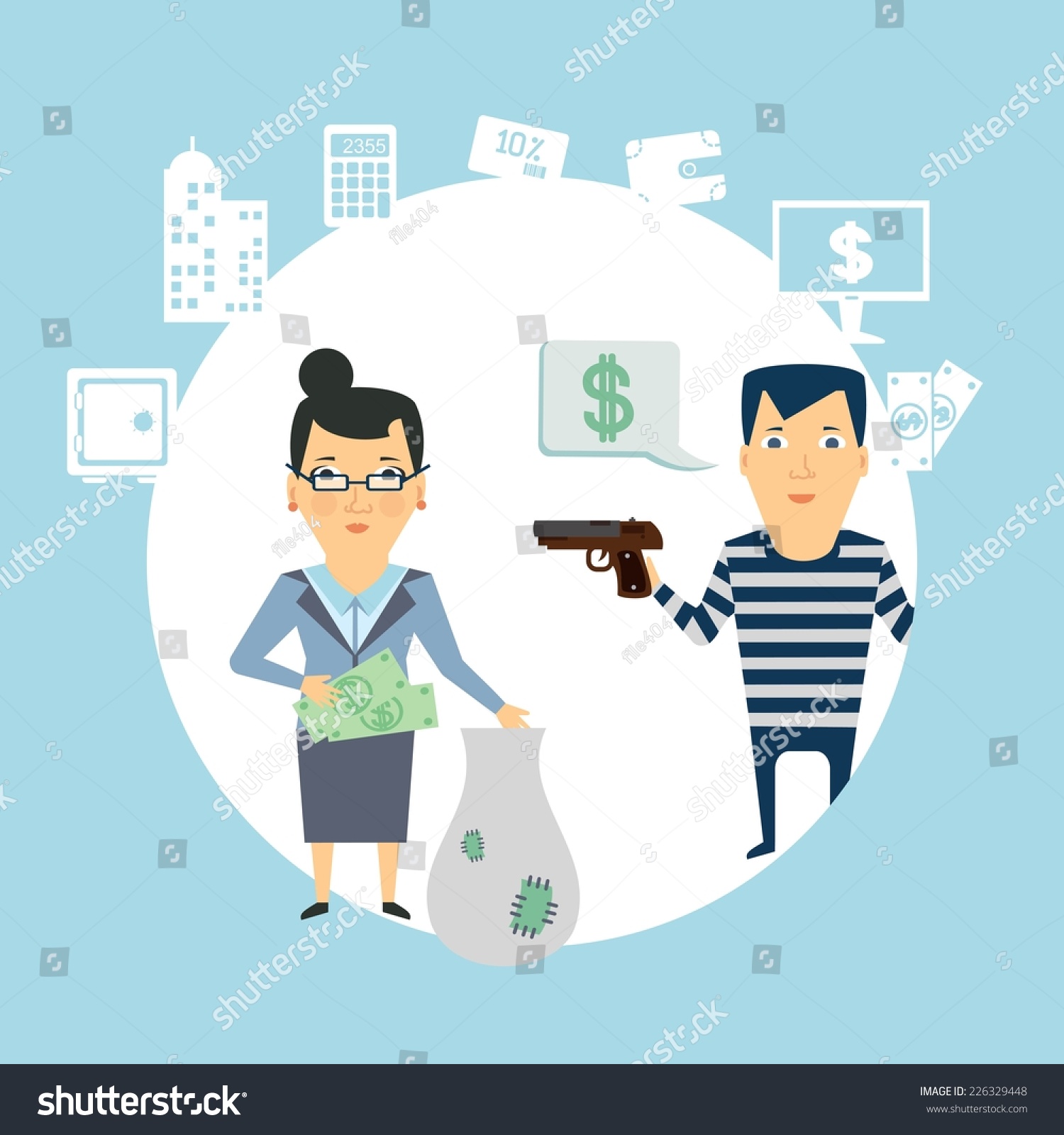 Bank Robbery Illustration Stock Vector (Royalty Free) 226329448