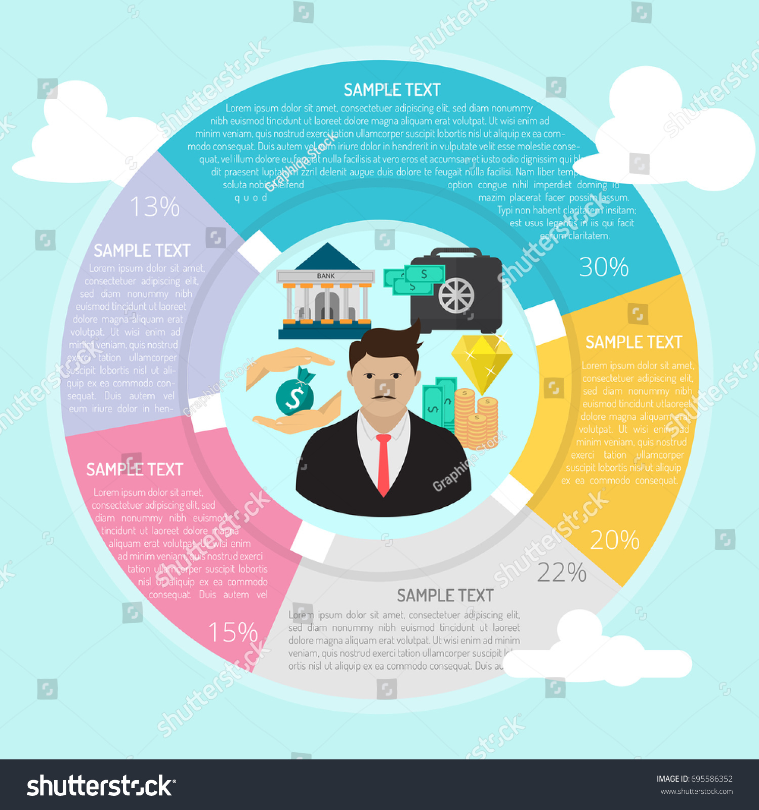 Banker Infographic Stock Vector (Royalty Free) 695586352 | Shutterstock