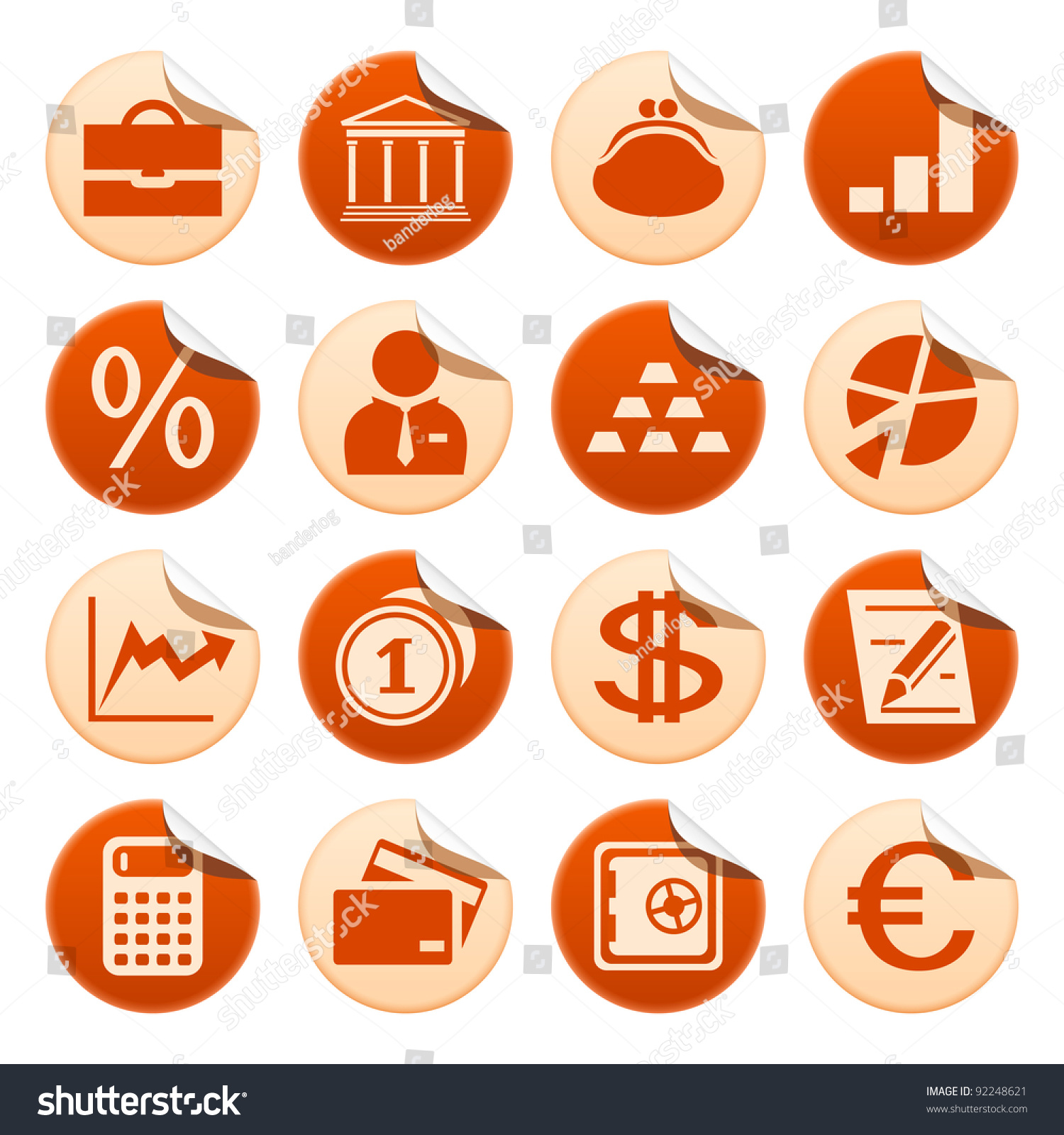 Banking Stickers: vector de stock (libre de regalías) 92248621