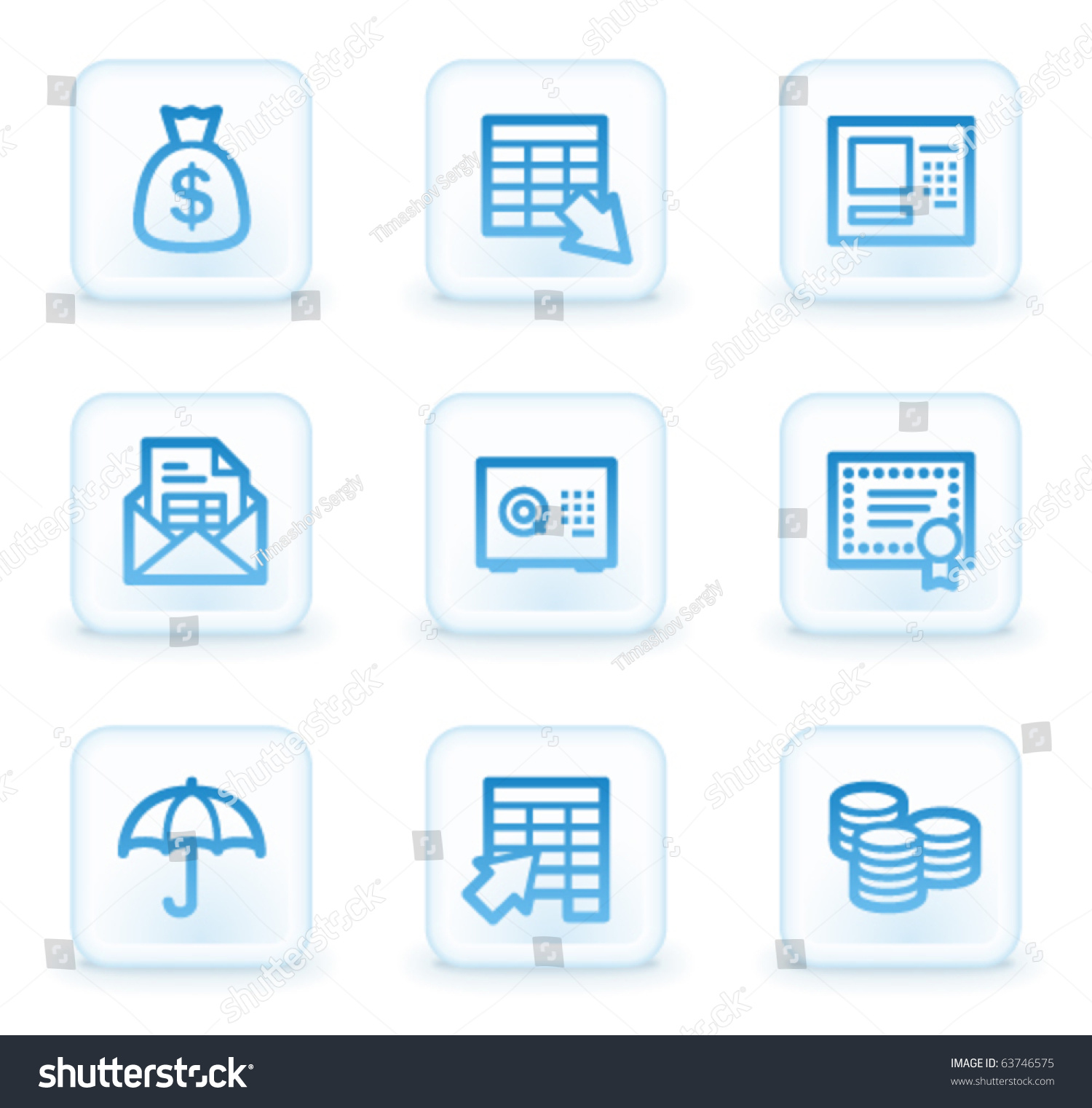 Banking Web Icons White Square Buttons Stock Vector (Royalty Free ...