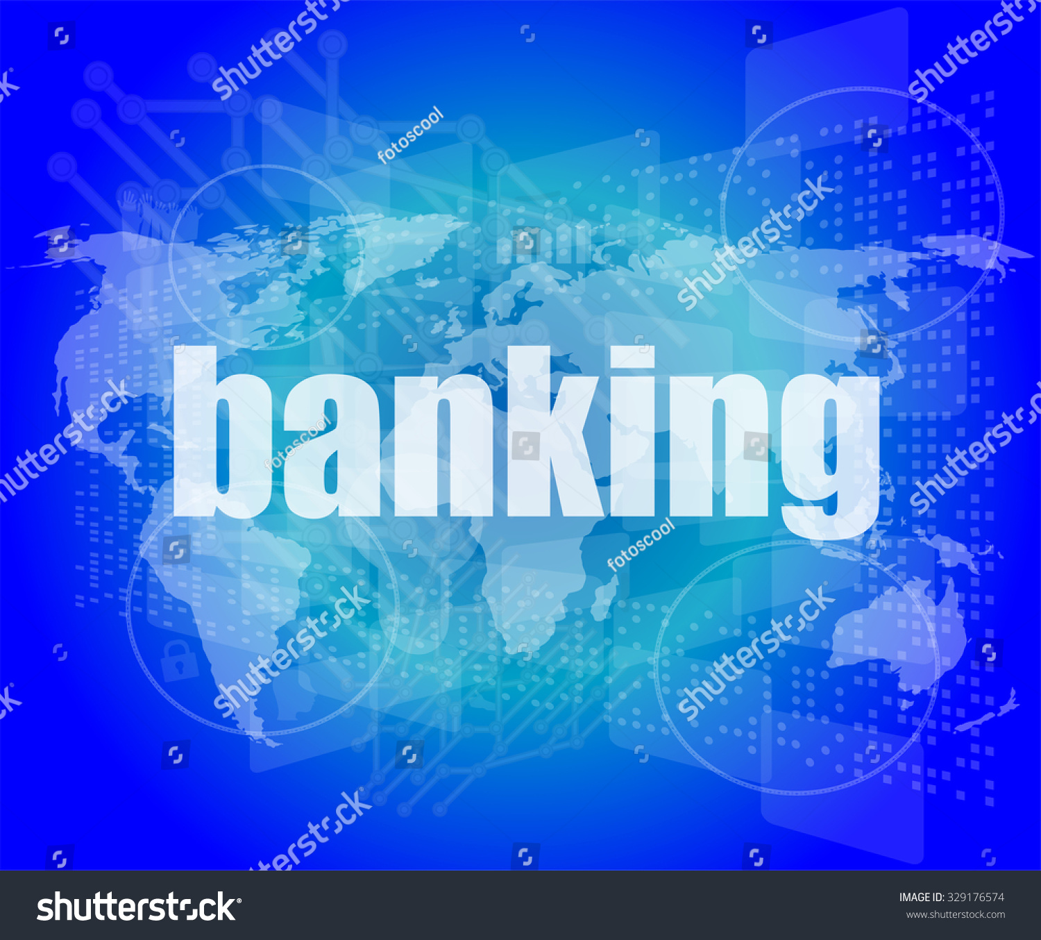 Banking Word On Touch Screen Modern Stock Vector (Royalty Free ...