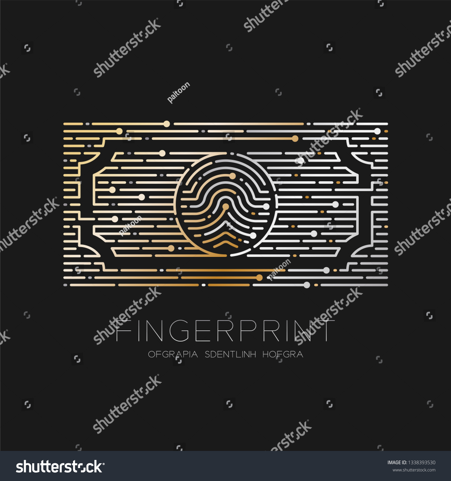 Banknote Shape Fingerprint Scan Pattern Logo Stock Vector (Royalty Free ...