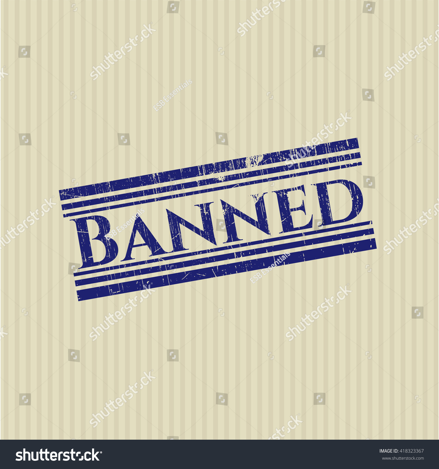 Banned Rubber Seal Texture Stock Vector (Royalty Free) 418323367 ...