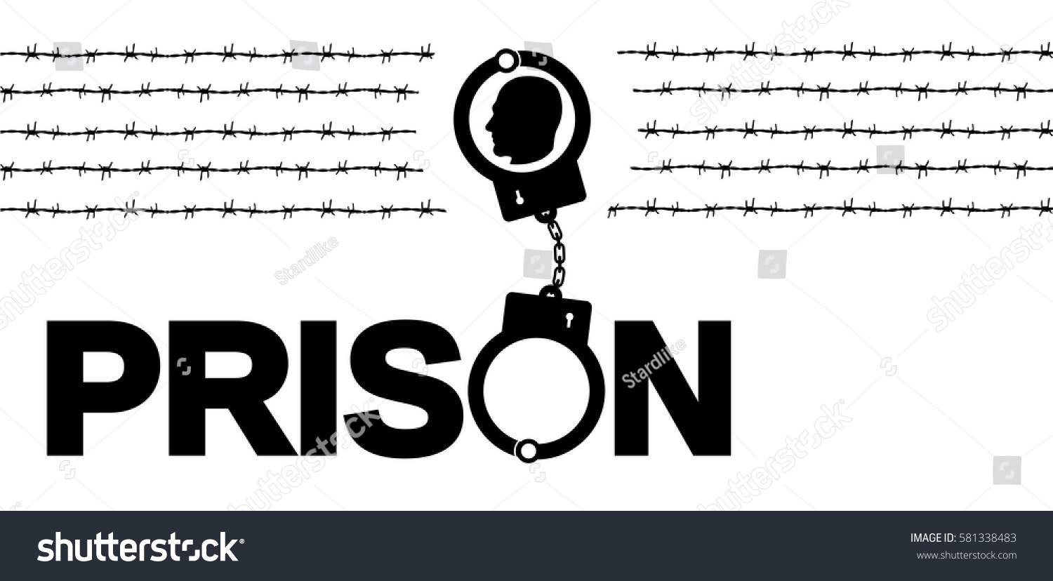 Banner Barbed Wire Vector Logo Prison: vector de stock (libre de ...