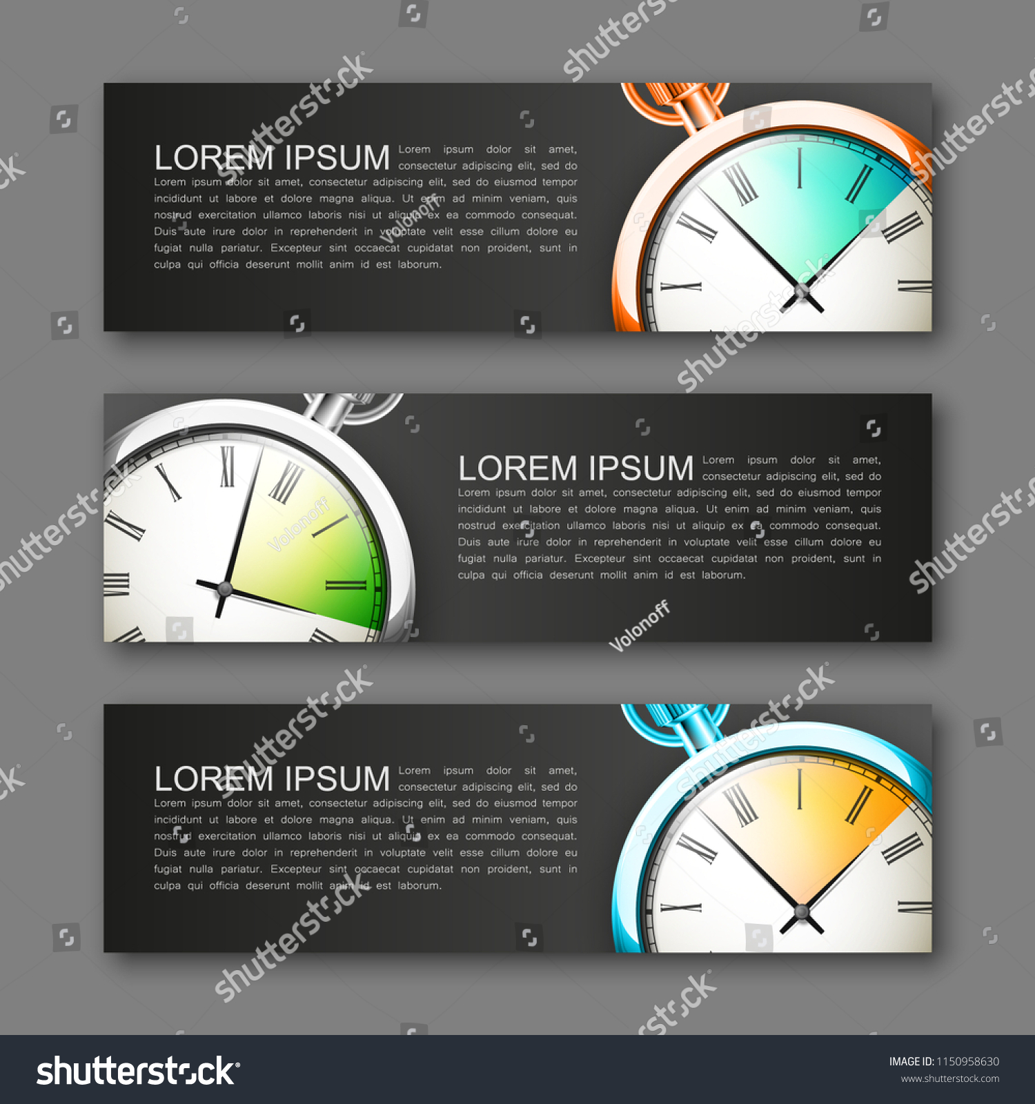 Banner Clock Background Modern Template Vector Stock Vector (Royalty ...