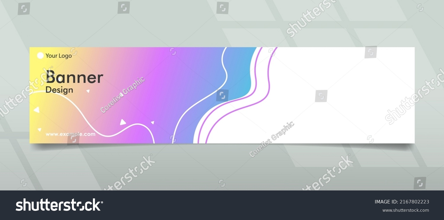 Banner Design Wave Colored Shape Stock Vector (Royalty Free) 2167802223 ...