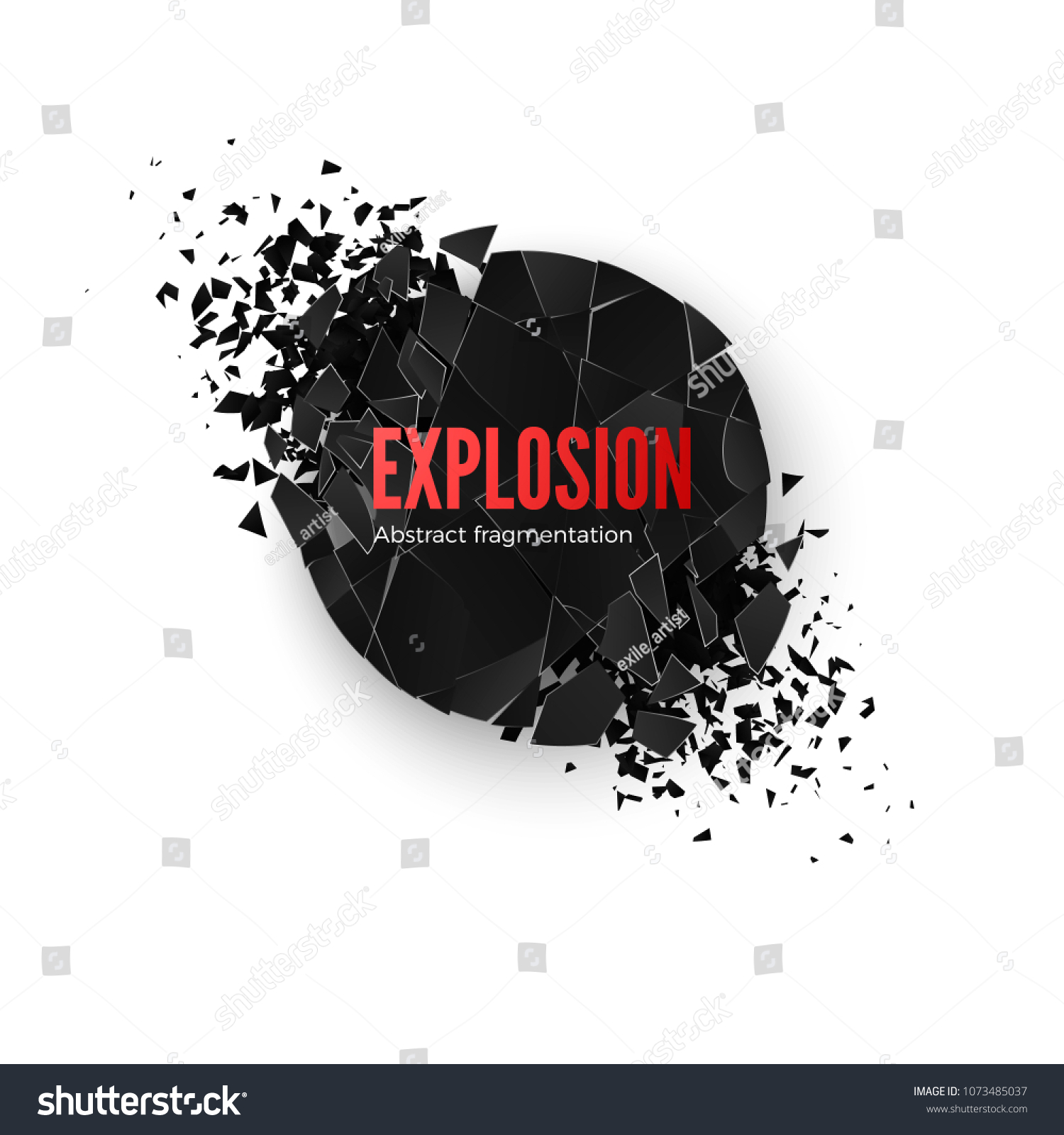 Banner Explosion Simulation Explode Destruction Circle Stock Vector ...