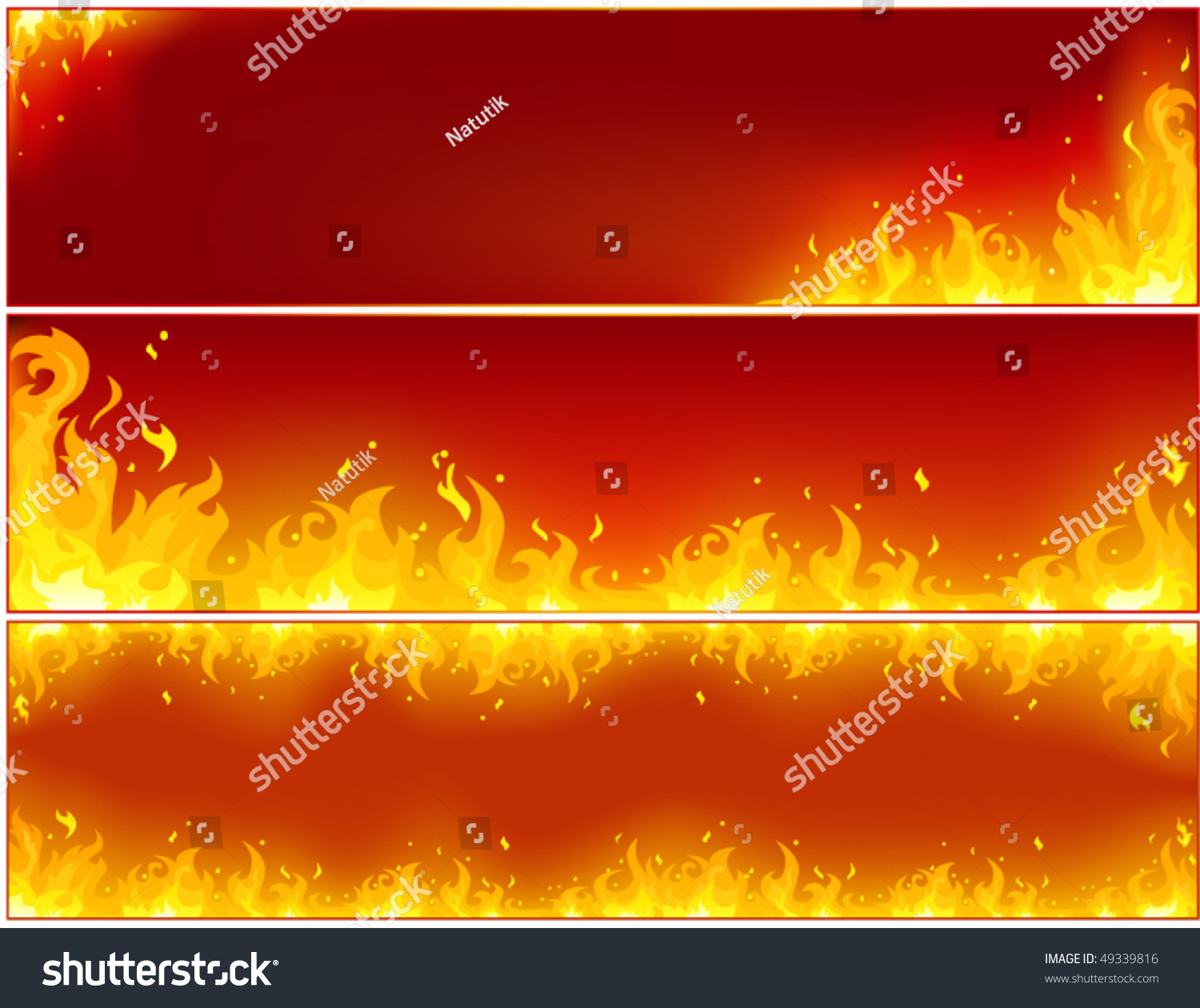 Banner Flame On Red Background Stock Vector (Royalty Free) 49339816