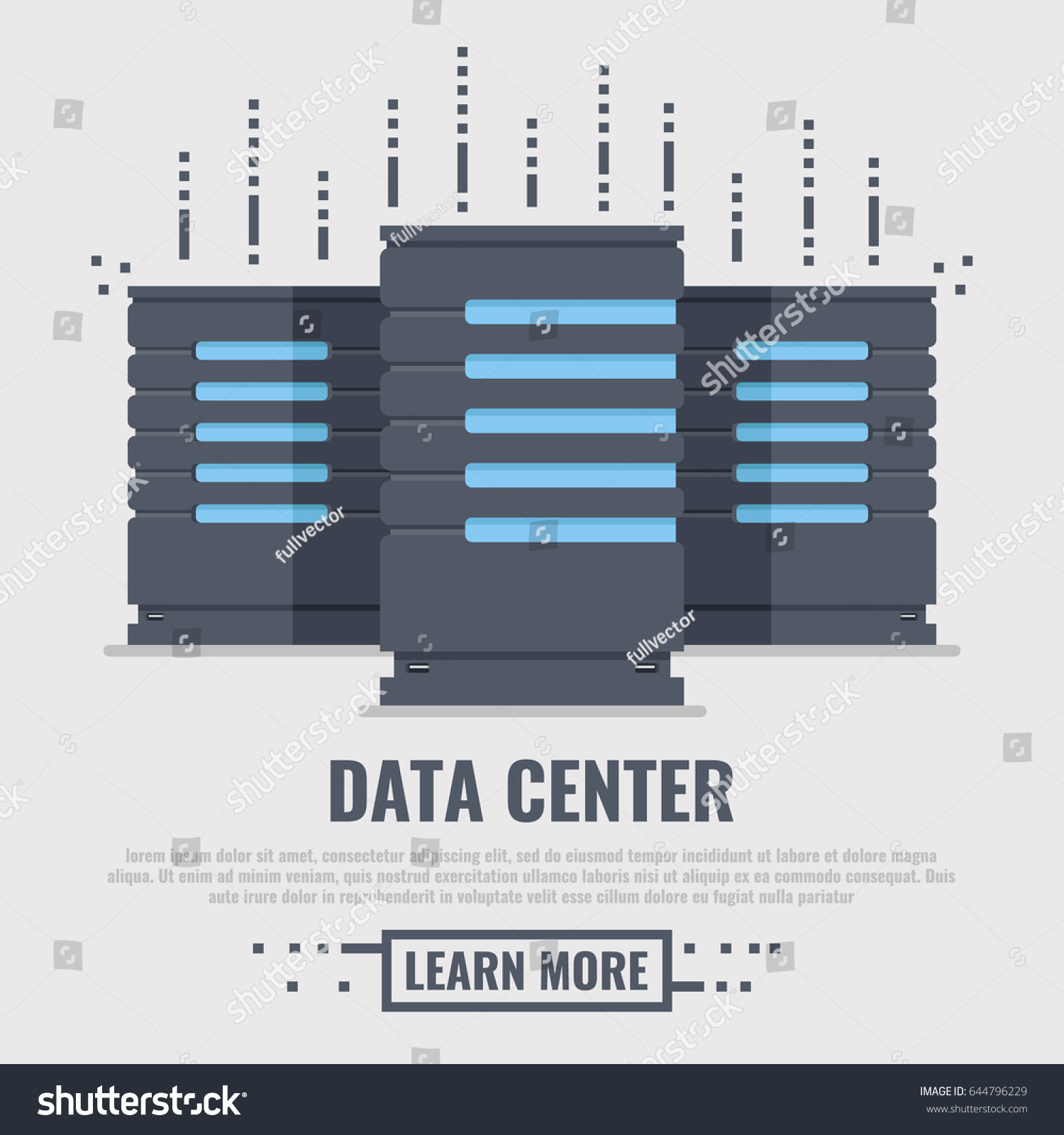 Banner Data Center Server Room Three Stock Vector (Royalty Free ...