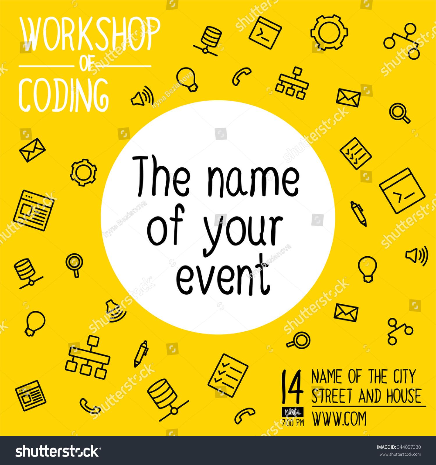 Banner Invitation Hackathon Workshop Vector Banner Stock Vector ...
