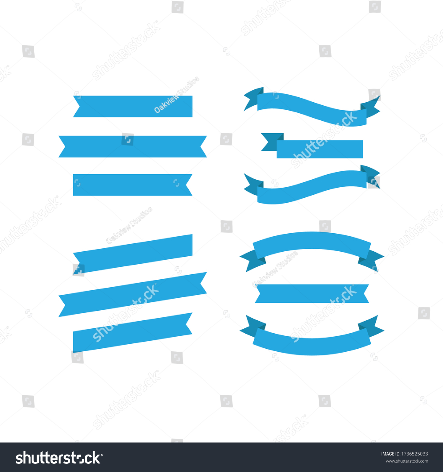 Banner Scroll Set Curved Straight Vector: เวกเตอร์สต็อก (ปลอดค่า ...