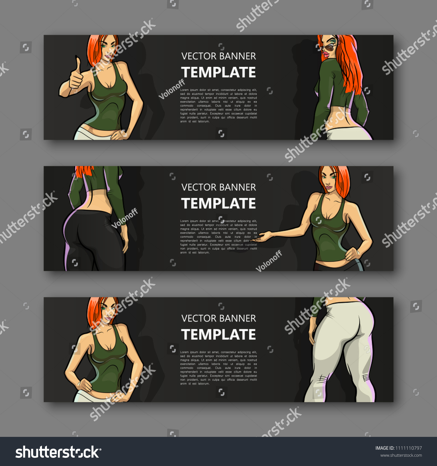 Banner Sexy Girl Background Modern Template 스톡 벡터로열티 프리 1111110797