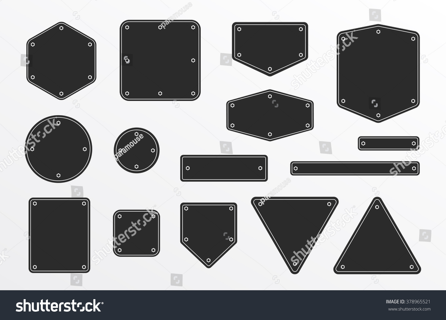 Banners Frames Metal Screw Isolated Vector Stock Vector (Royalty Free ...