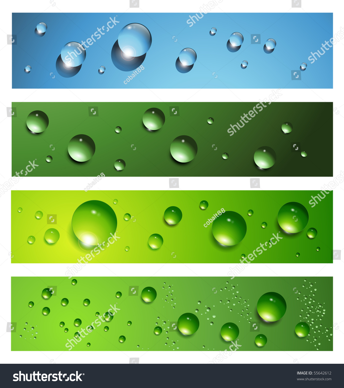 Banners Headers Dew Water Drops Vector Stock Vector (Royalty Free ...