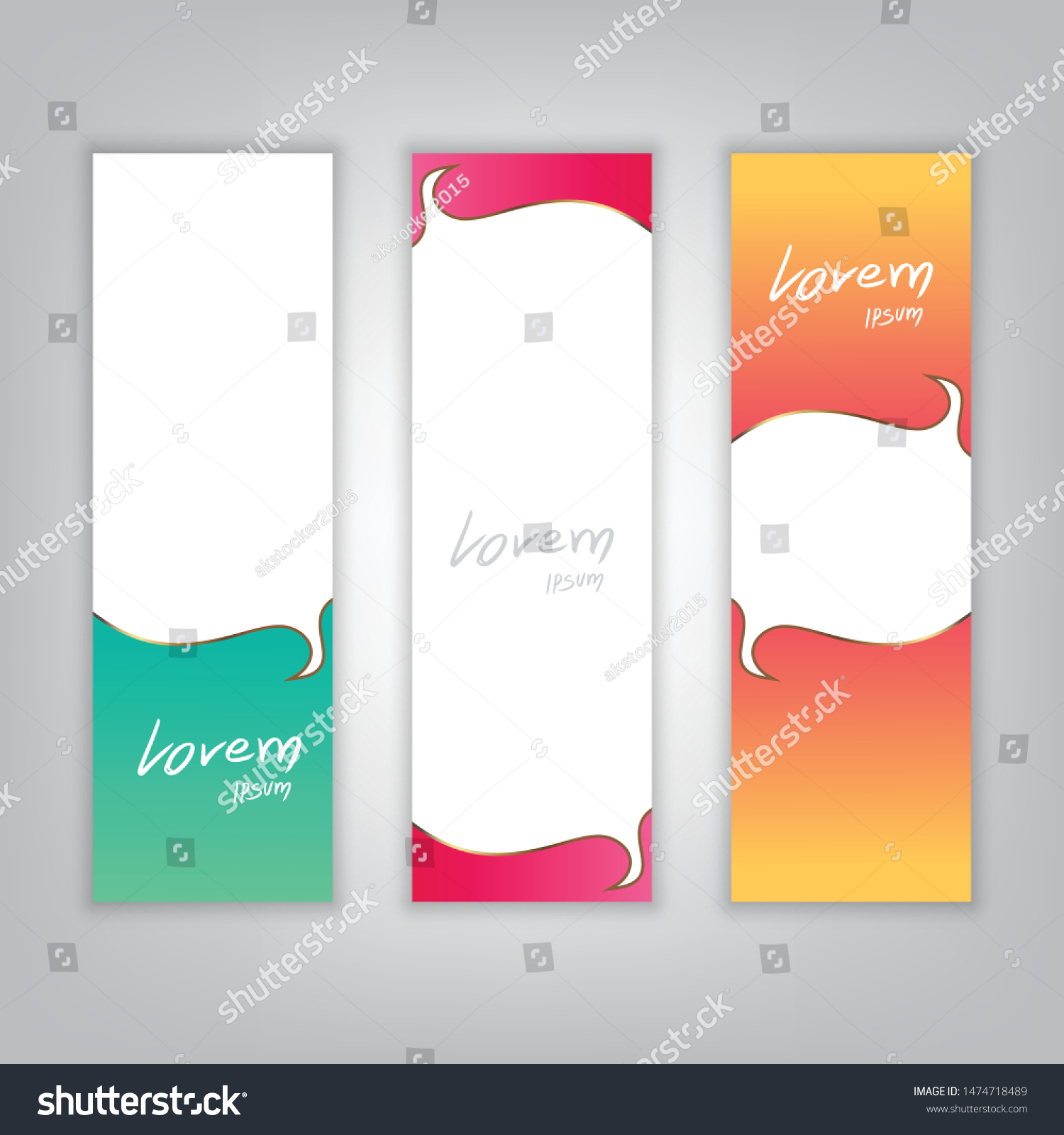 Banners Templates Color Gold Border Vector Stock Vector (Royalty Free ...