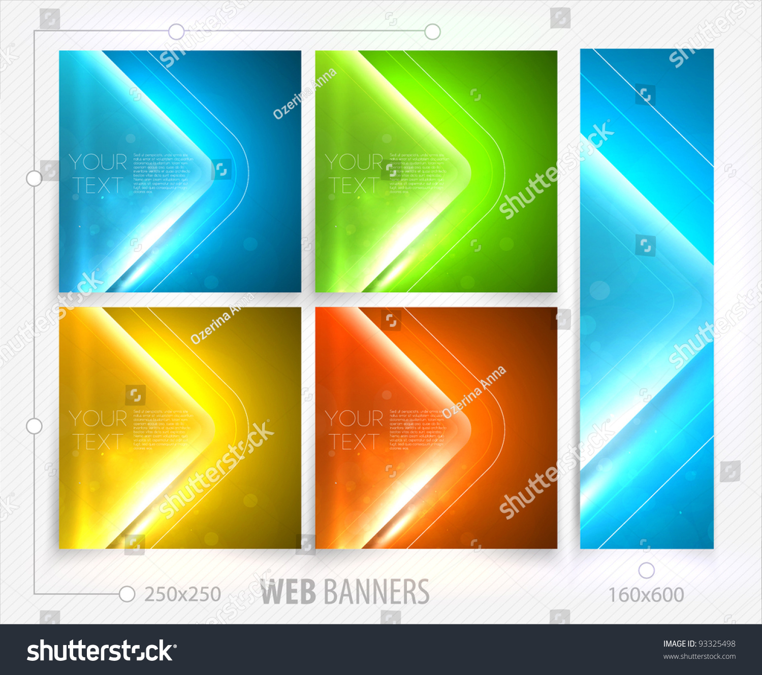 Banners Arrow Headers Colorful Collection Vector Stock Vector (Royalty ...