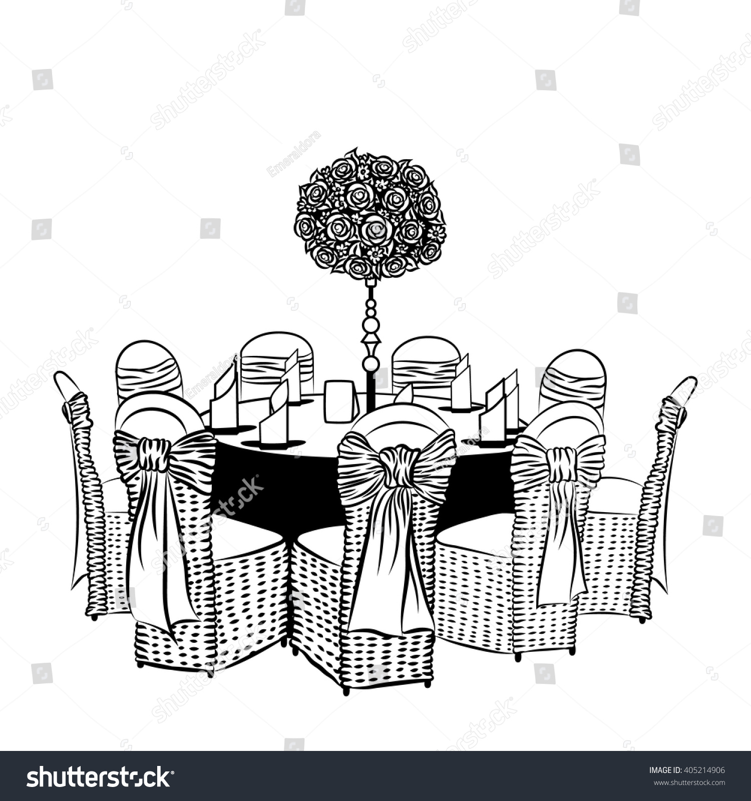 33 Wedding banquet hall flowers Stock Vectors, Images & Vector Art ...