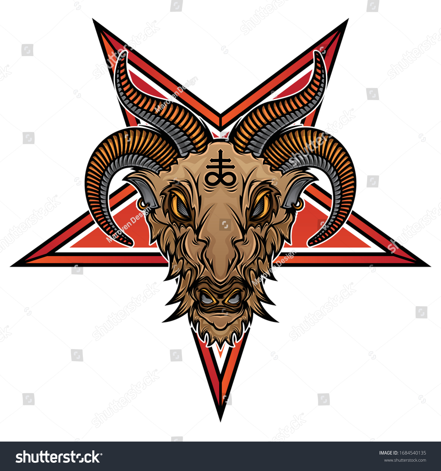 Baphomet Demon Goat Head Vector Eps: เวกเตอร์สต็อก (ปลอดค่าลิขสิทธิ์ ...