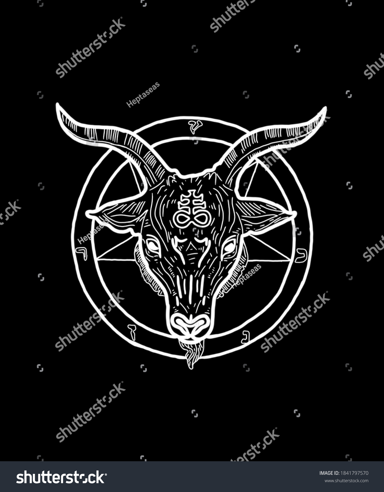 Logo de la cabeza de Baphomet,: vector de stock (libre de regalías ...