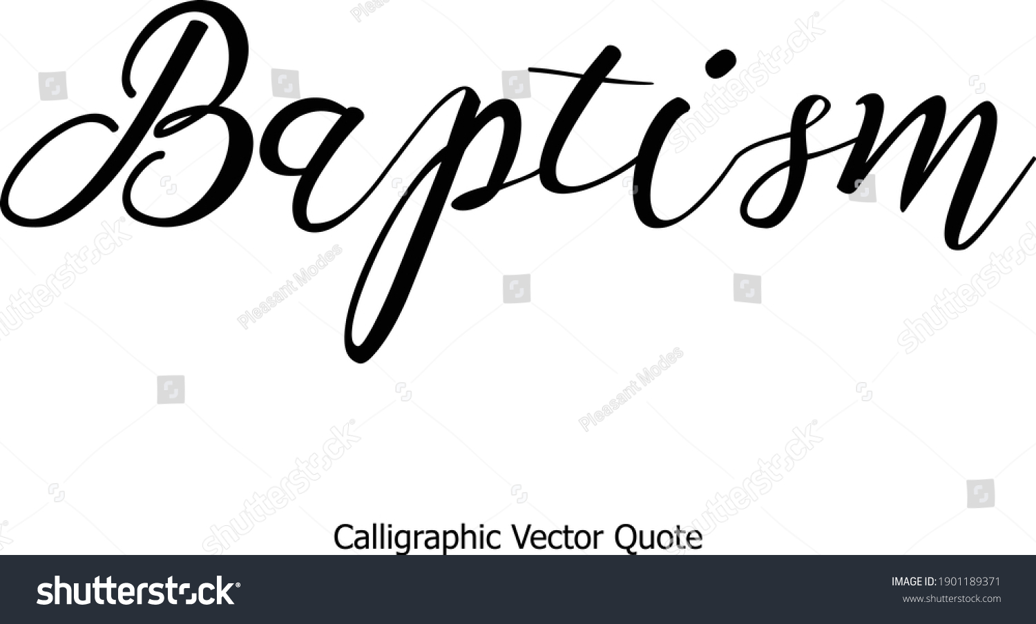 Baptism Calligraphy Text On White Background: เวกเตอร์สต็อก (ปลอดค่า ...