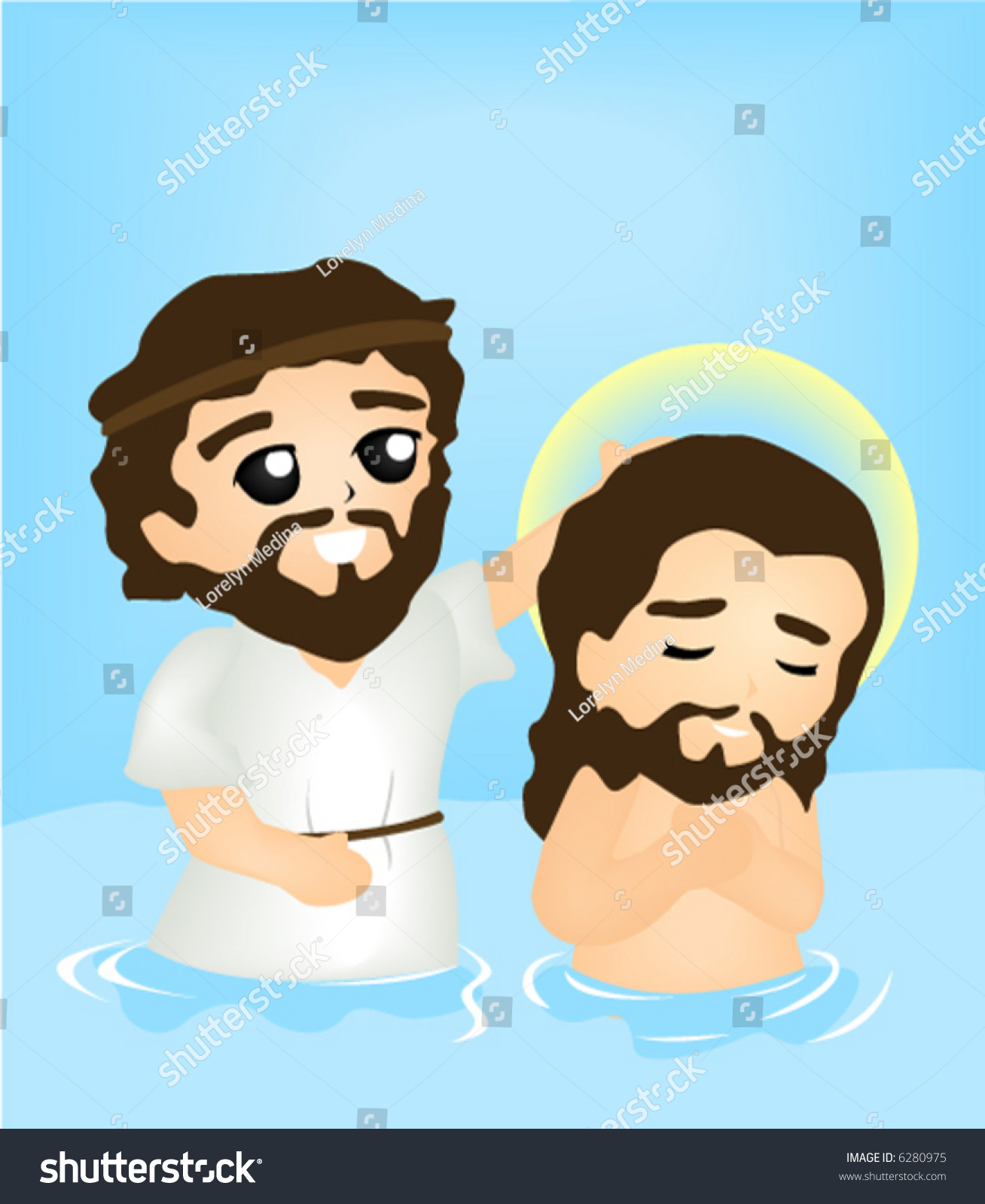 Baptism Christ Vector Stock Vector (Royalty Free) 6280975 | Shutterstock