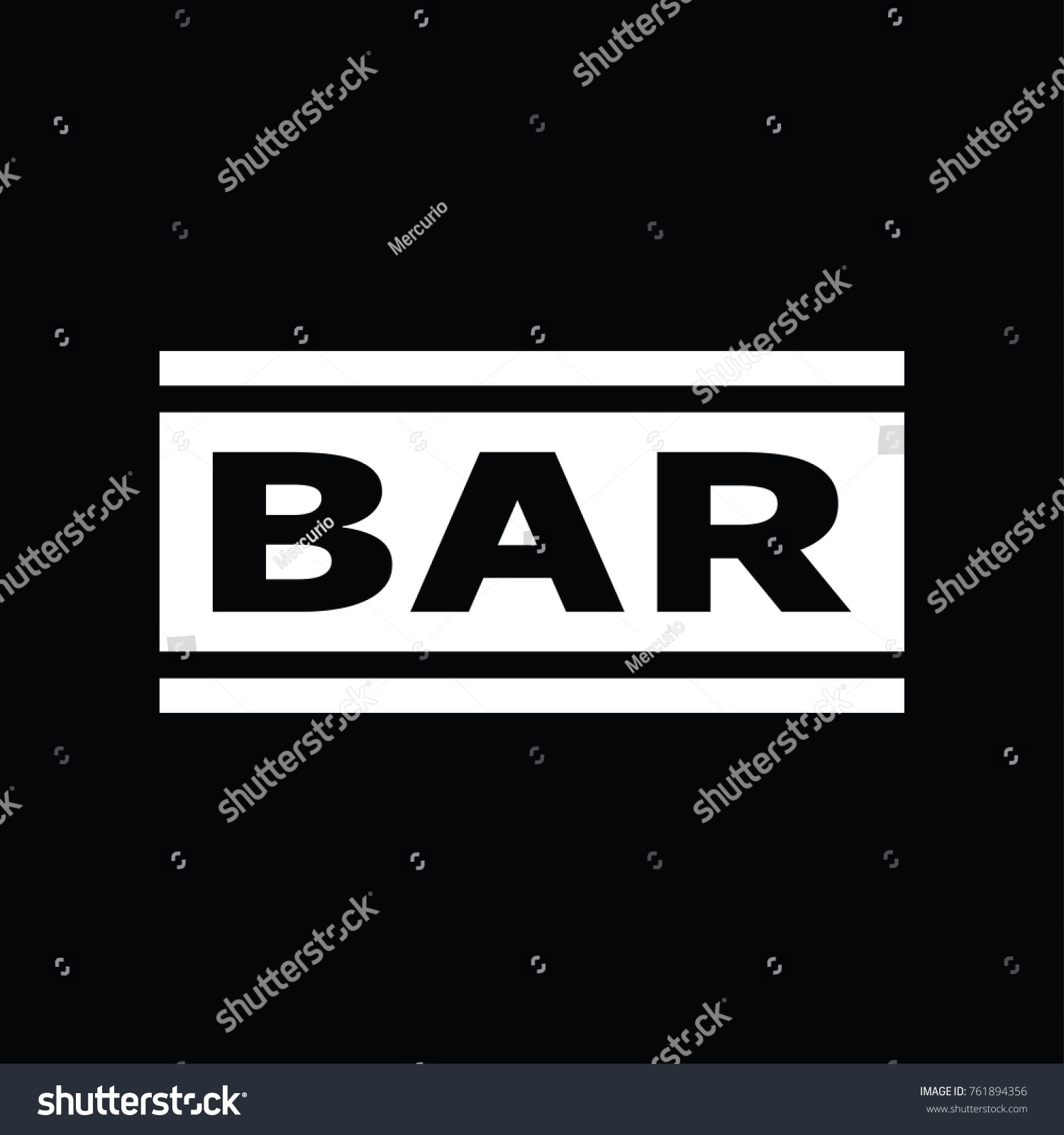 Bar Black White Vector Illustration Stock Vector (Royalty Free) 761894356