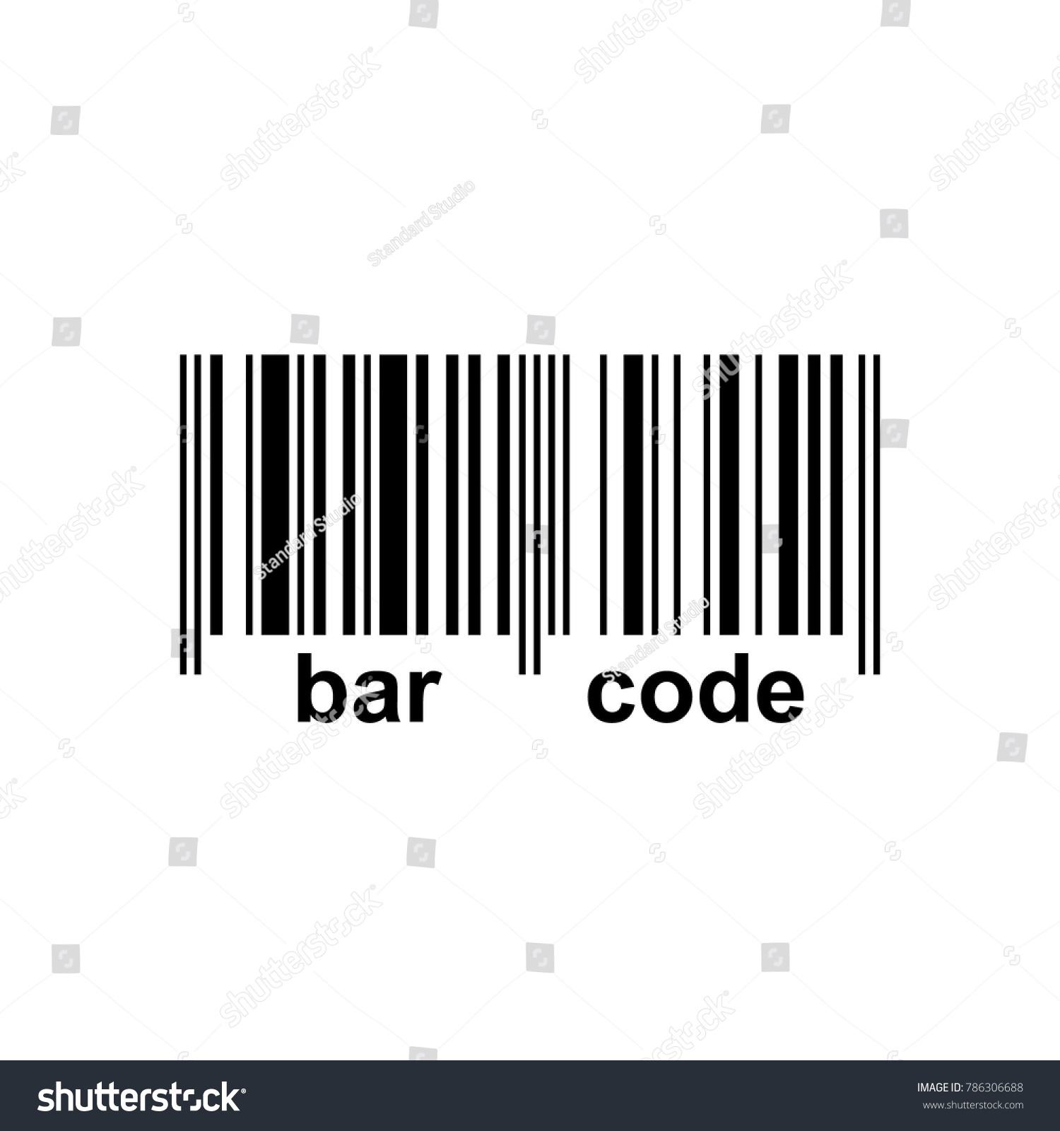 Bar Code Icon Black White Icon Stock Vector (Royalty Free) 786306688
