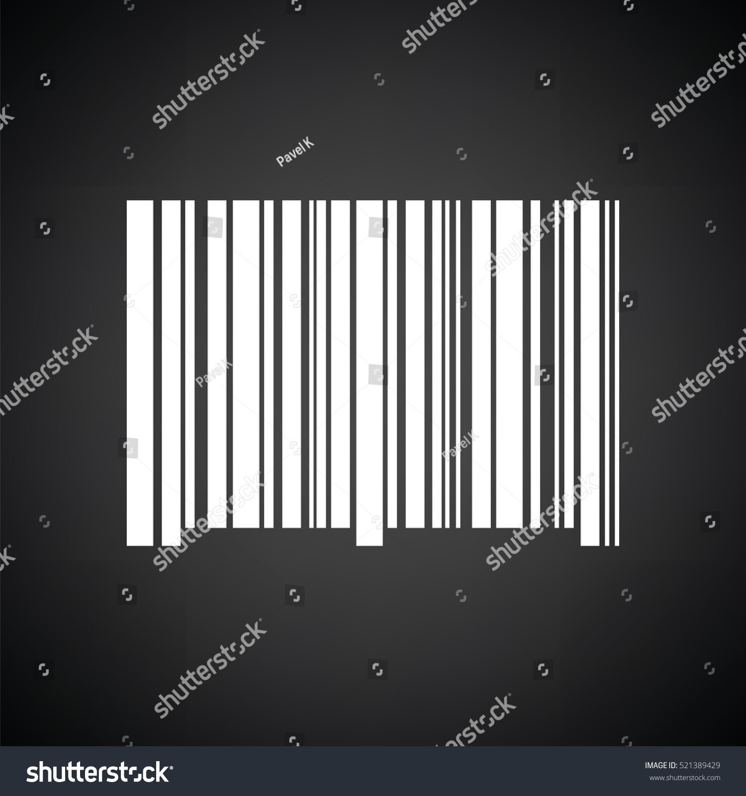 Bar Code Icon Black Background White Stock Vector (Royalty Free) 521389429