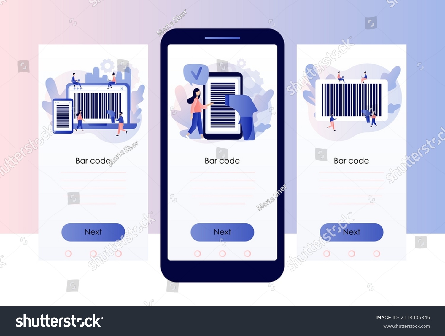 Bar Code Smartphone Laptop App Handheld Stock Vector (Royalty Free ...