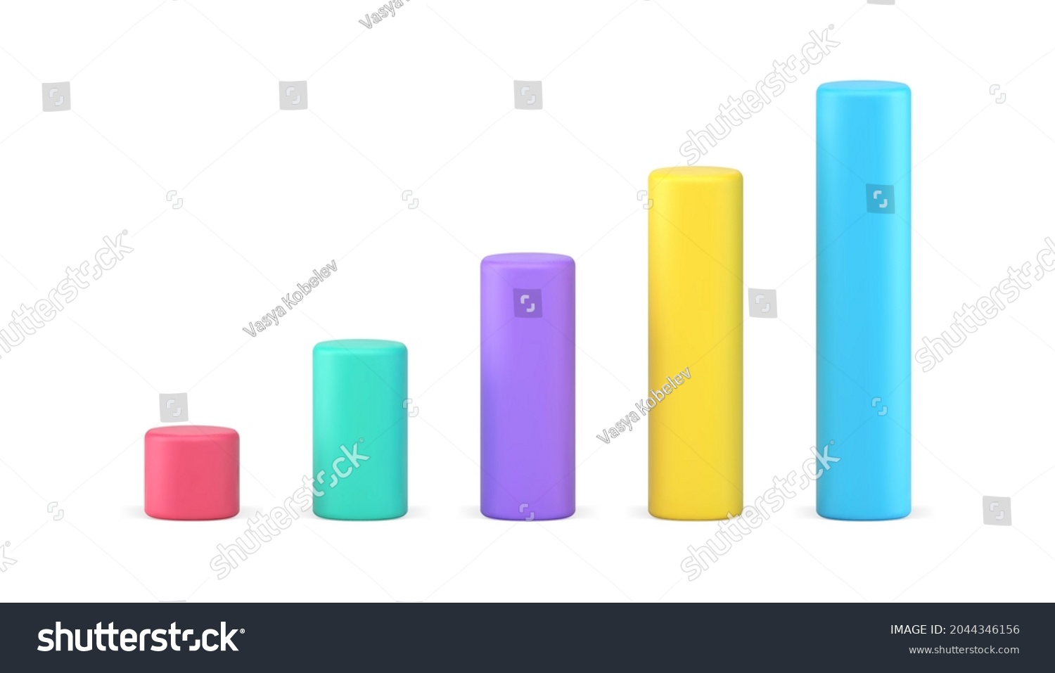 Bar Graphs Chart 3d Icon Multicolored Stock Vector (Royalty Free ...