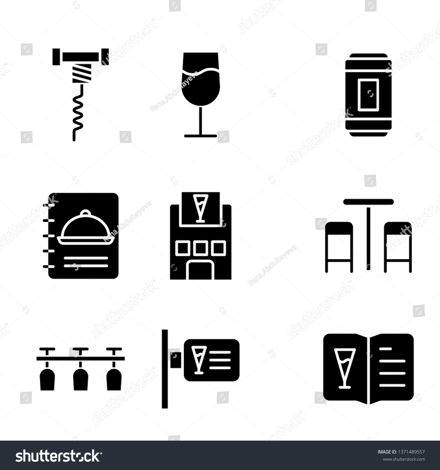 Bar Icon Set Vector Stock Vector (Royalty Free) 1371489557 | Shutterstock