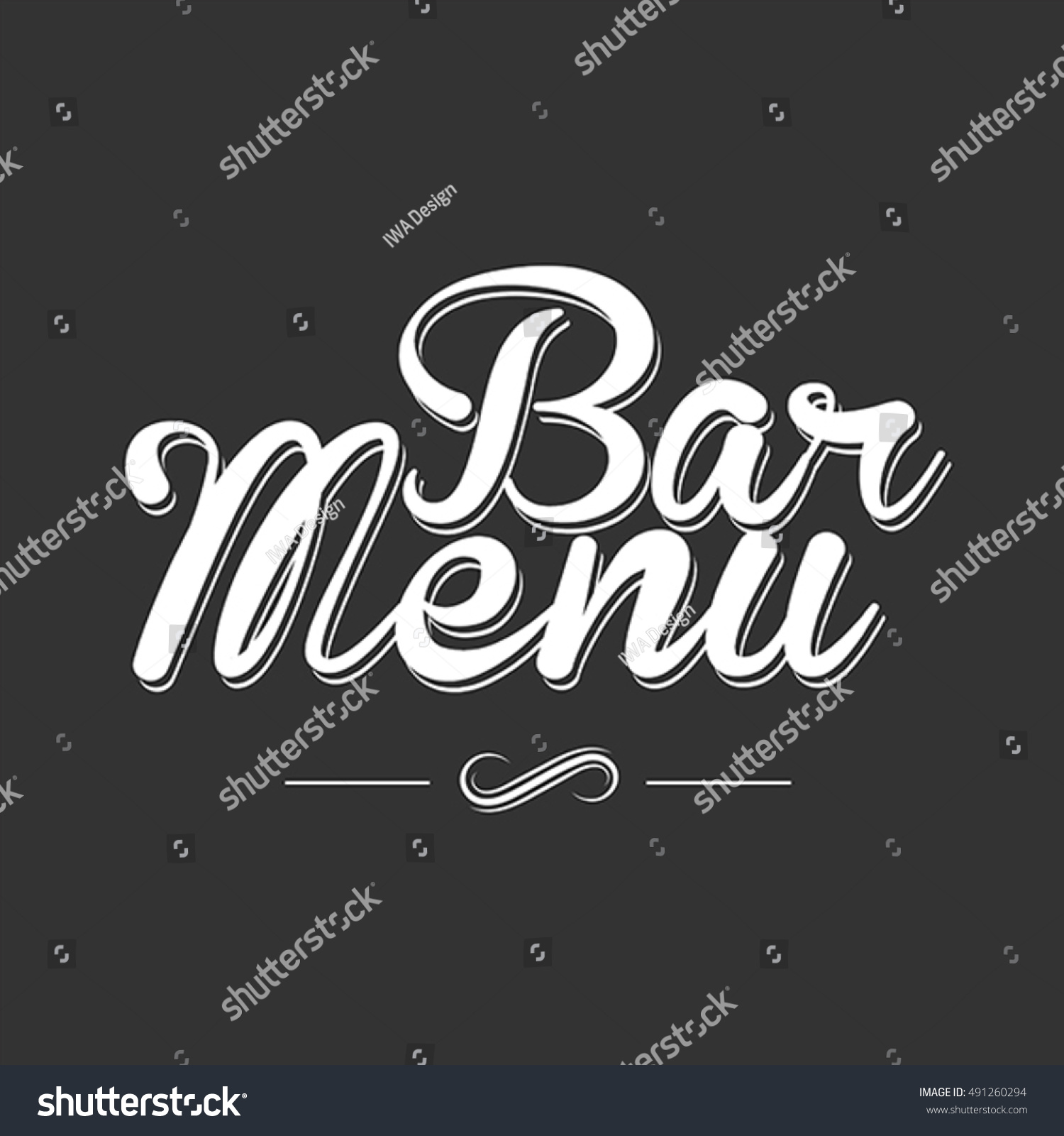 Bar Menu Lettering Stock Vector Illustration 491260294 : Shutterstock