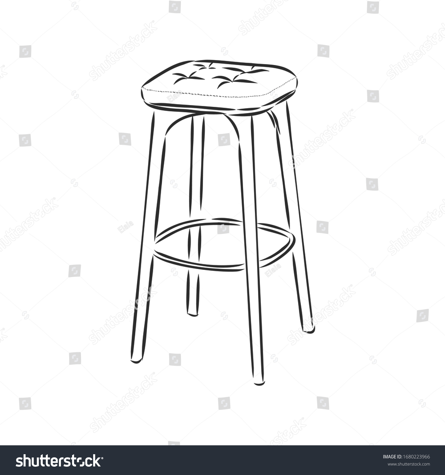 Bar Stool Vector Sketch Illustration Stock Vector (Royalty Free) 1680223966