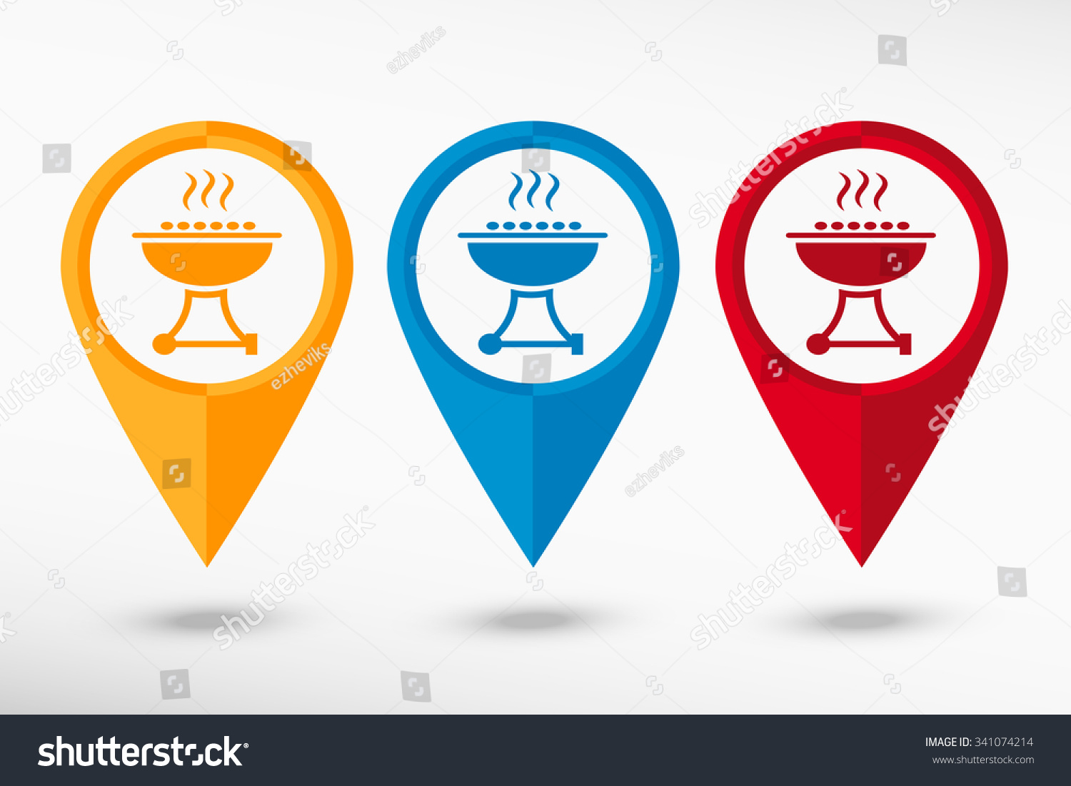 Barbecue Grill Map Pointer Vector Illustration Stock Vector (Royalty ...