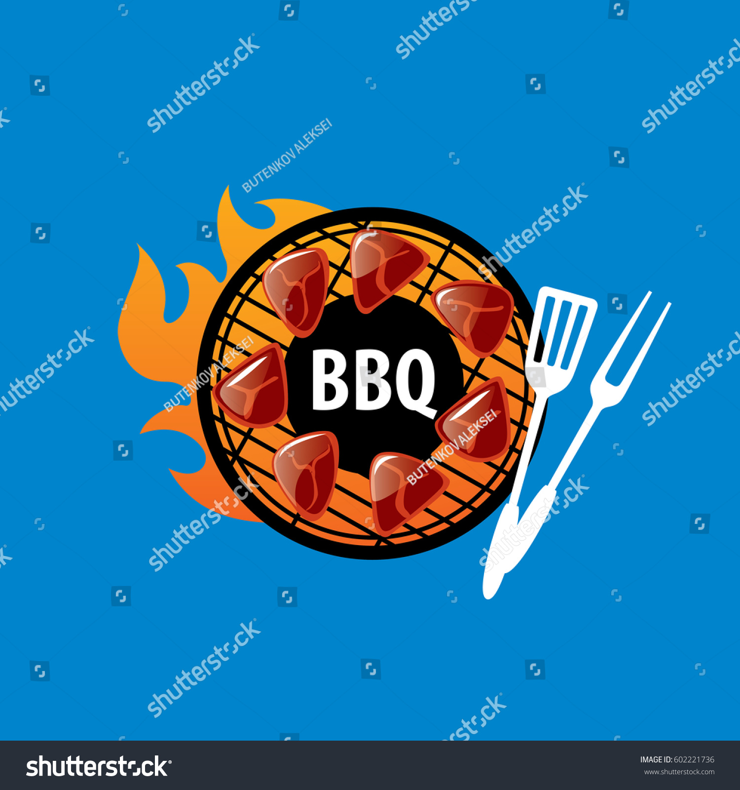 Barbecue Party Logo Stock Vector (Royalty Free) 602221736 | Shutterstock