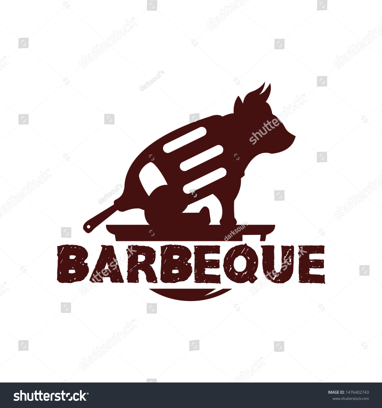 Barbecue Smart Simple Logo Design Stock Vector (Royalty Free) 1476402743