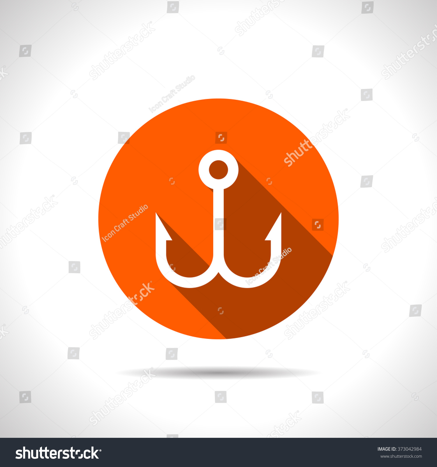 Barbed Fish Hook Vector Icon Stock Vector (Royalty Free) 373042984
