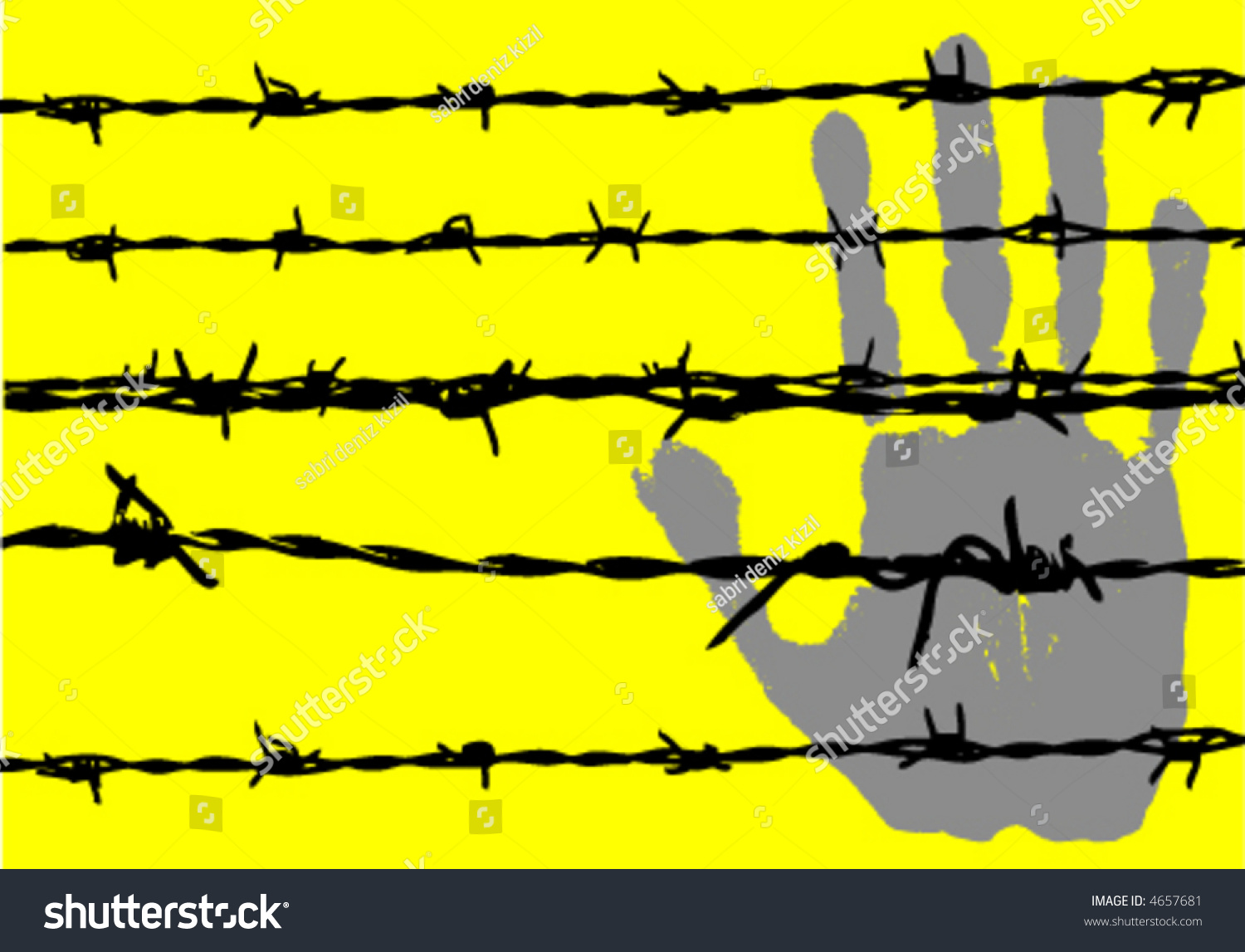 Barbed Wire Hand Vector Stock Vector (Royalty Free) 4657681