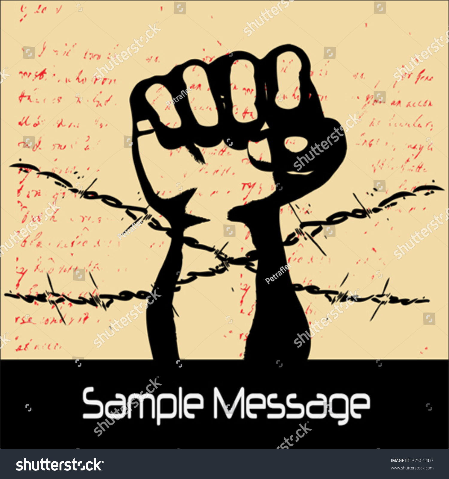 Barbed Wire Fist Stock Vector (Royalty Free) 32501407 | Shutterstock