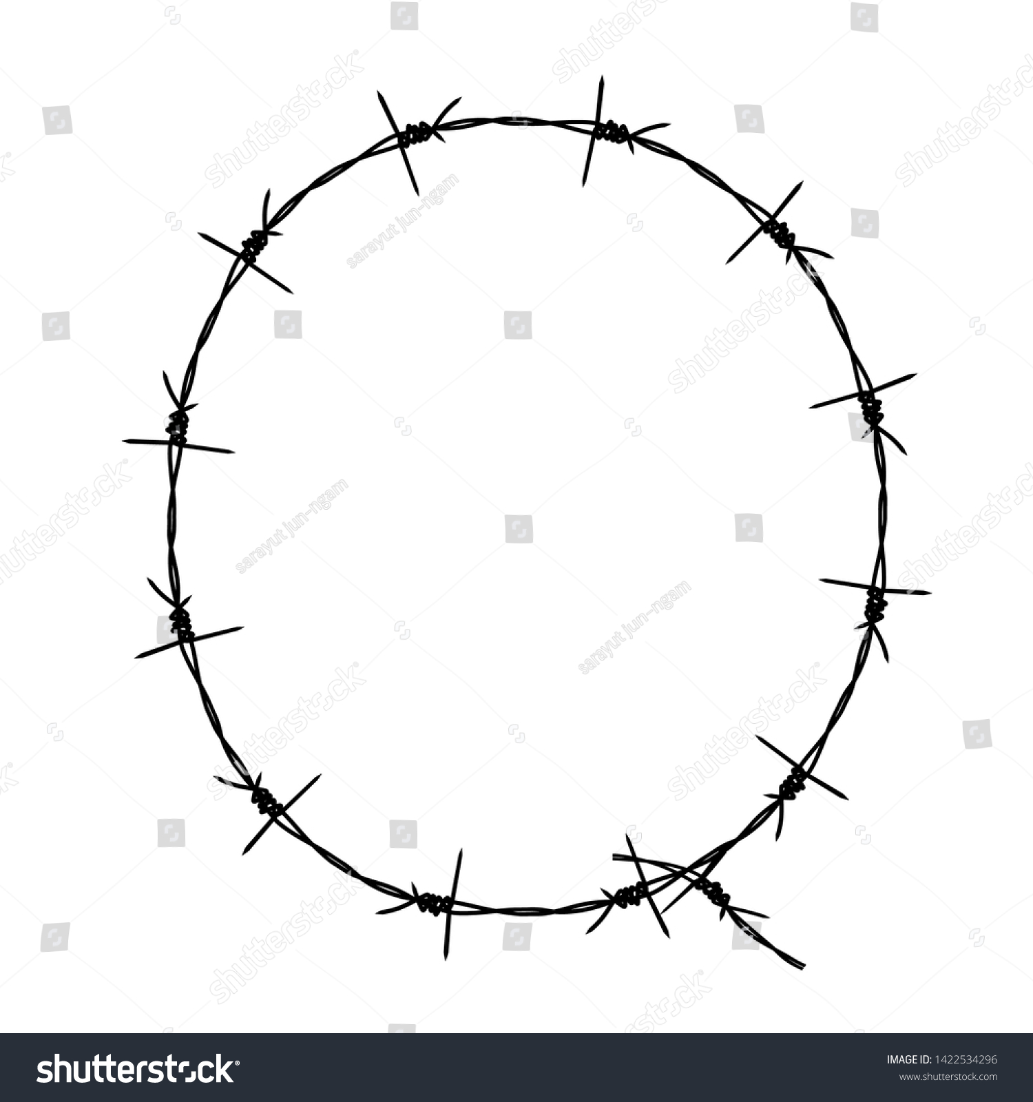 Barbed Wire Shape Alphabet Q: vector de stock (libre de regalías ...