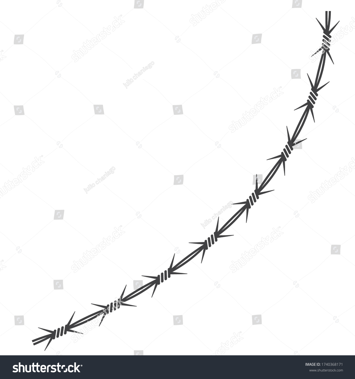 Barbed Wire Vector Illustration Design Template Stock Vector (Royalty ...