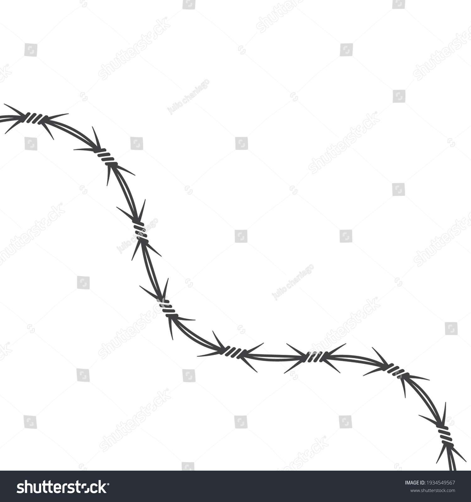 Barbed Wire Vector Illustration Design Template Stock Vector (Royalty ...