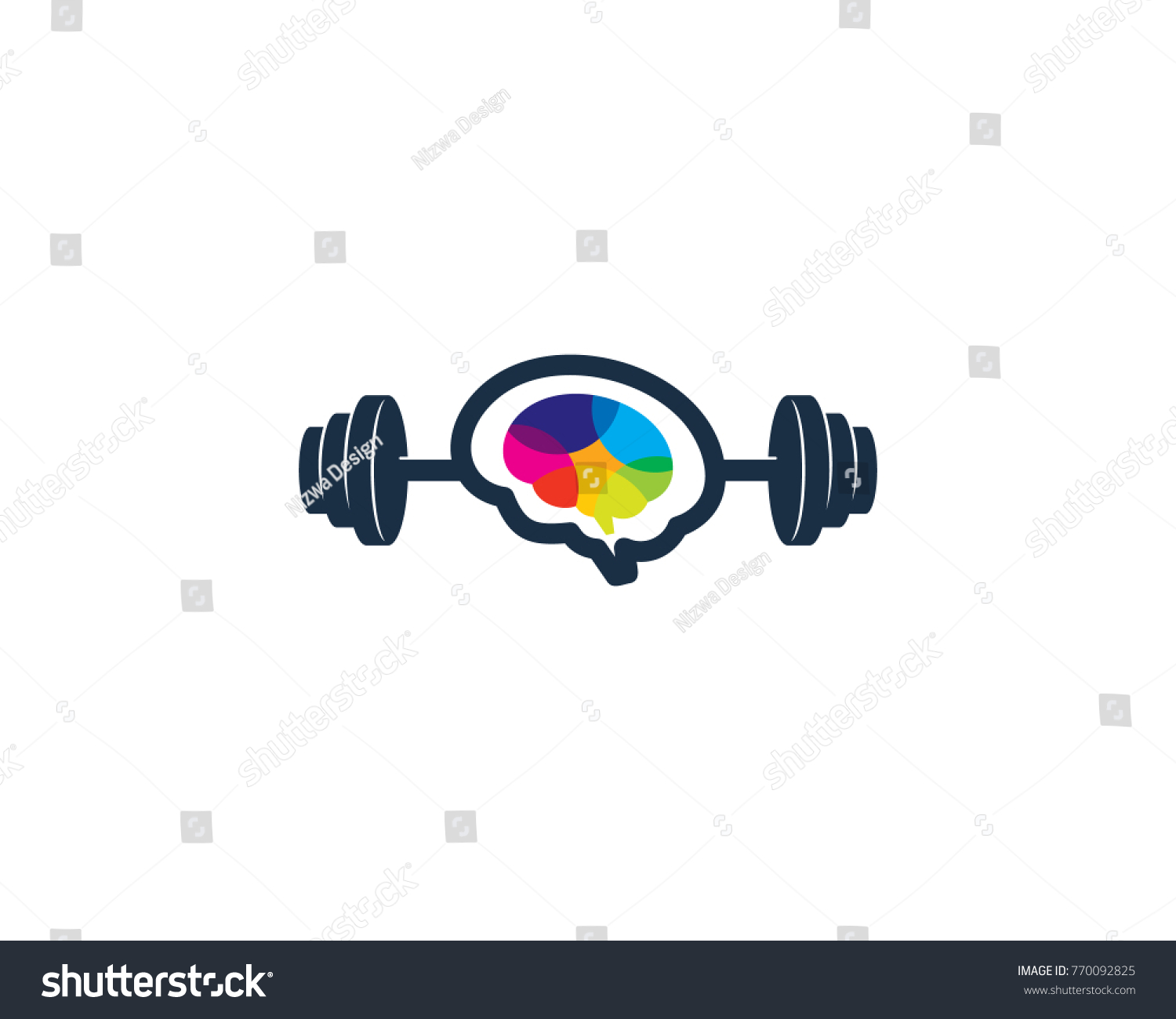 Barbell Brain Icon Logo Design Element Stock Vector (Royalty Free ...
