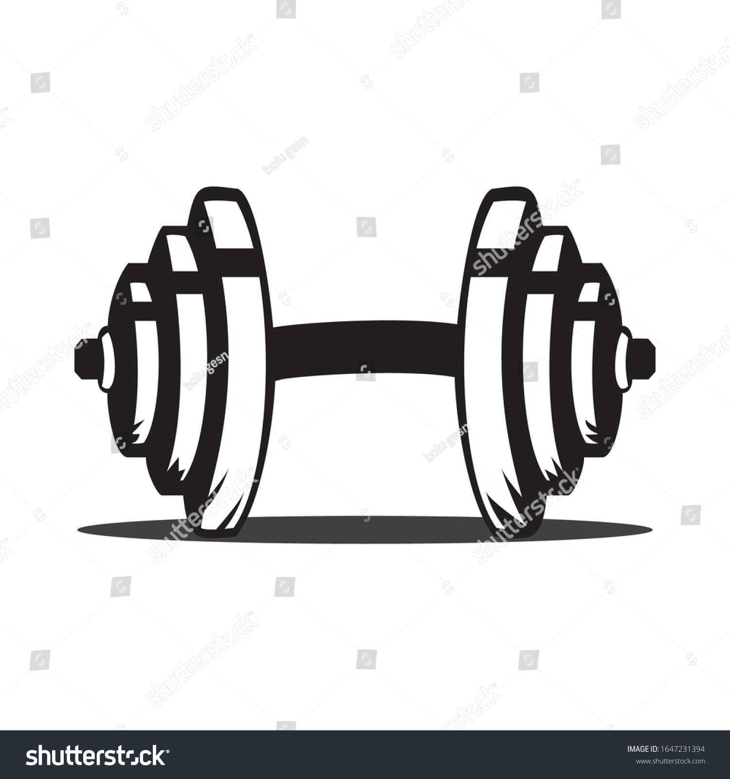 Barbell Gym Logo Vector Design Simple Stock Vector (Royalty Free ...