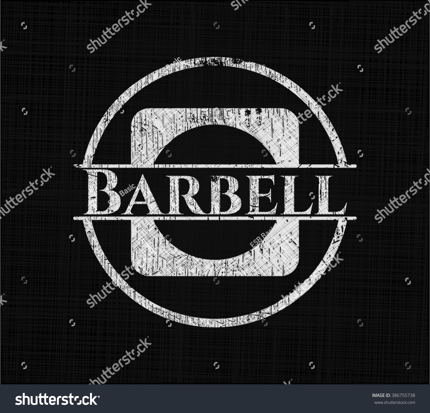 Barbell Chalkboard Texture Stock Vector (Royalty Free) 386755738