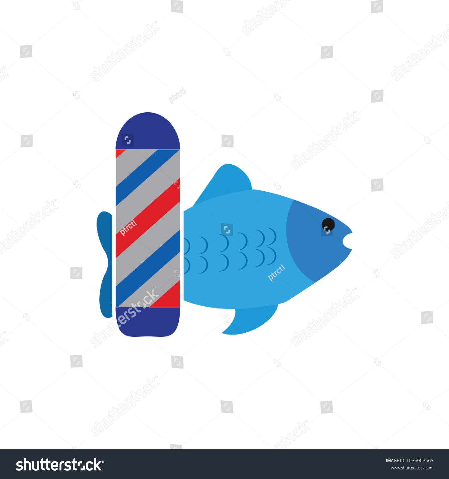 Barber Fish Logo Icon Design Stock Vector (Royalty Free) 1035003568 ...