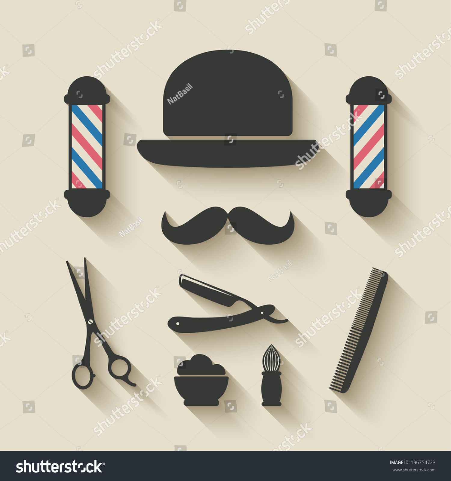 Barber Icon Set Vector Illustration Eps Stock Vector (Royalty Free ...